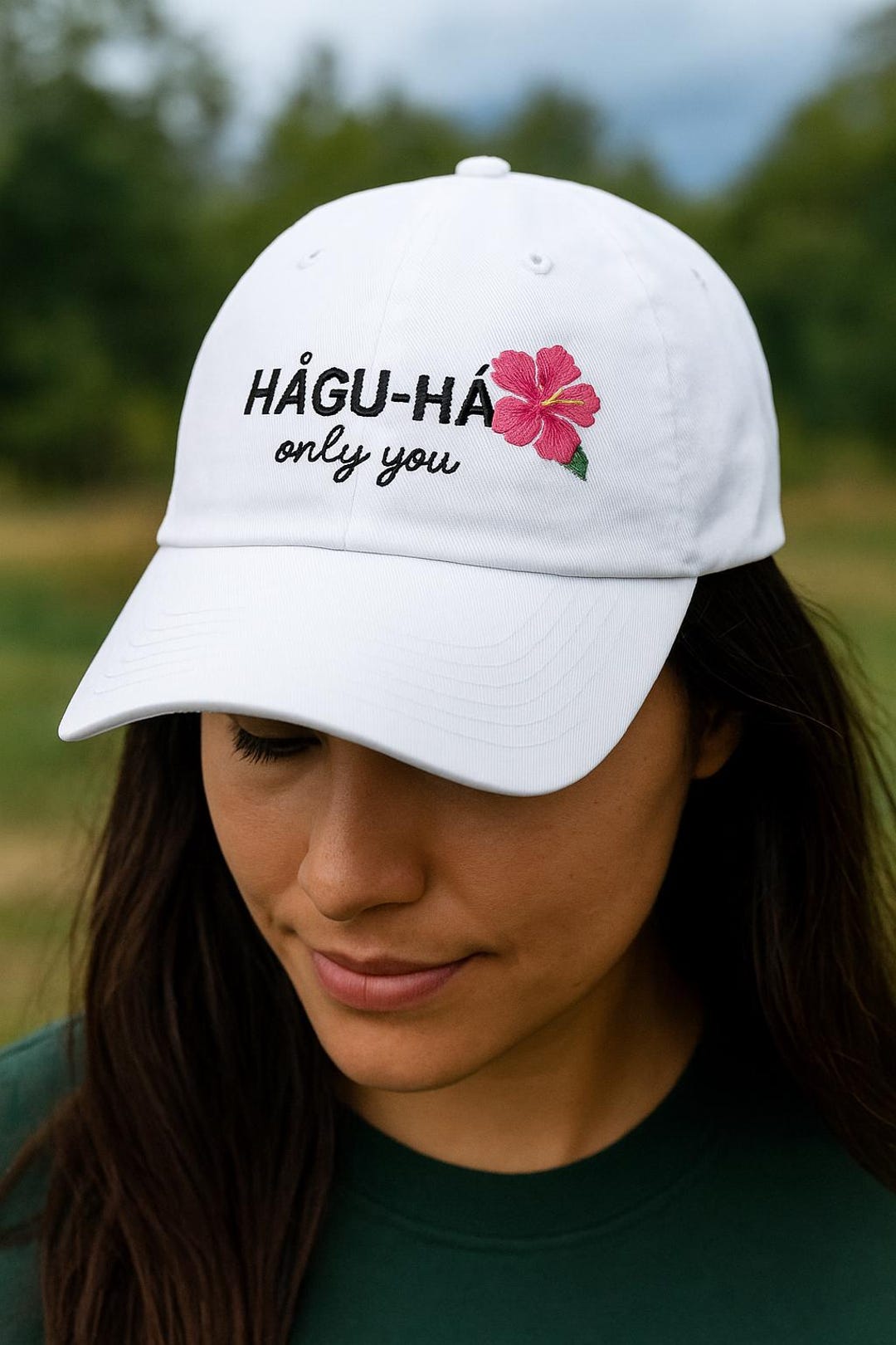 Chamorro Dad Hat: Embroidered Pink Hibiscus, Island-inspired White Cap ...