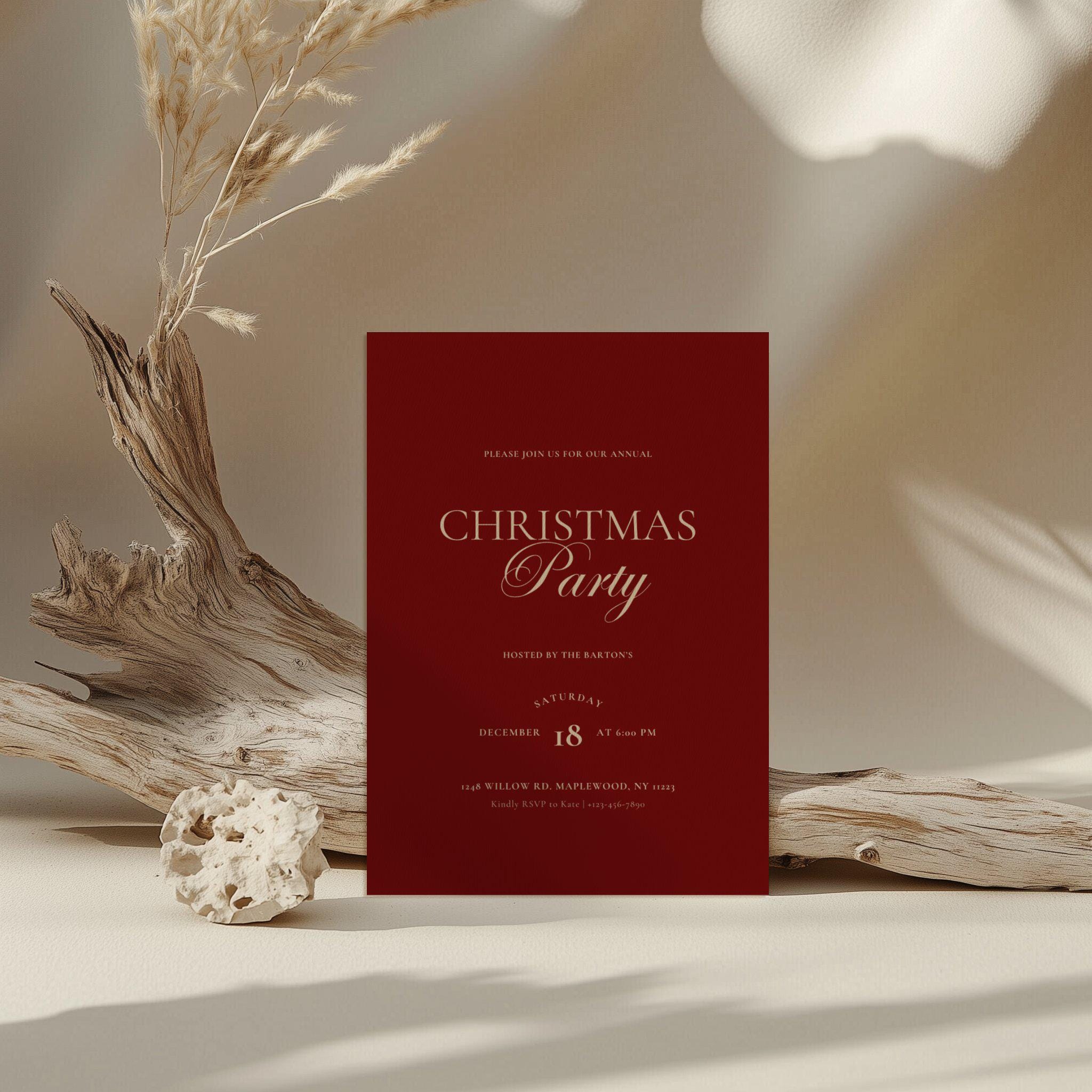 Elegant Classic Christmas Party Invitation | Timeless Holiday Invite ...
