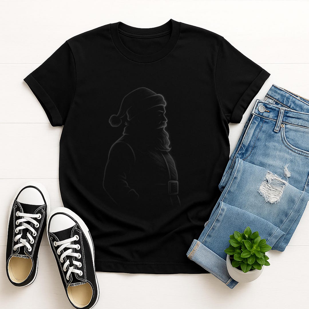 Minimal Santa Silhouette Shirt | Subtle Christmas T-shirt | Vintage ...