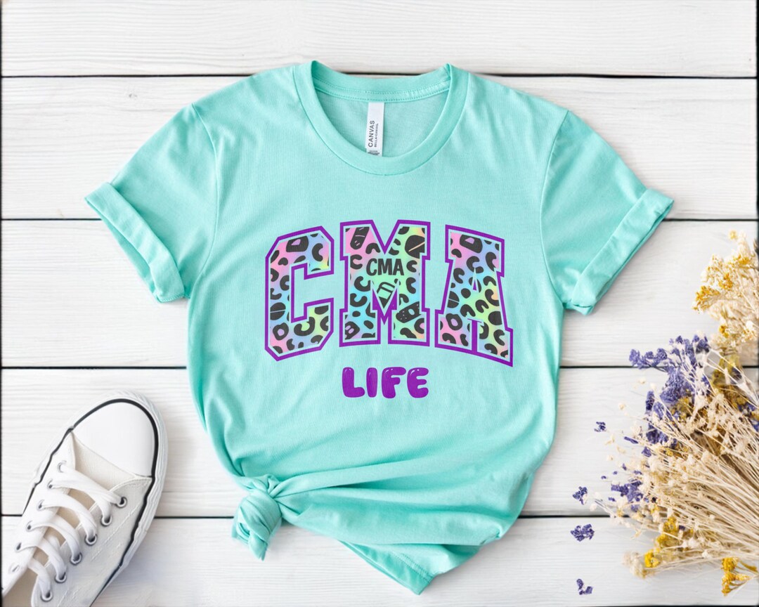 CMA Life Leopard Print Tee | Certified Medication Aide Shirt - Etsy