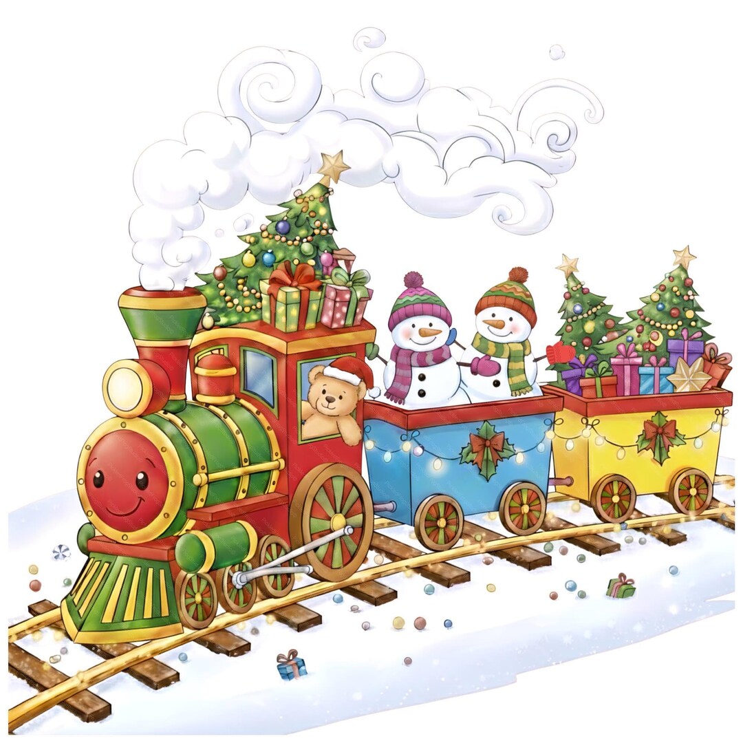Christmas Train PNG Clipart - Polar Express Style Kids Sublimation File ...