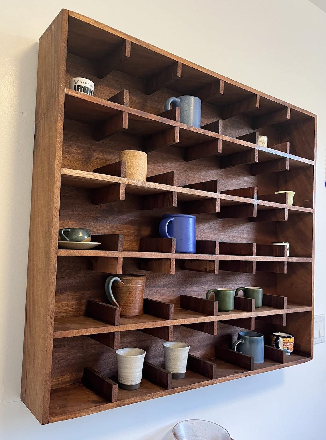 Handmade Solid Wood Mug Shelf - Etsy