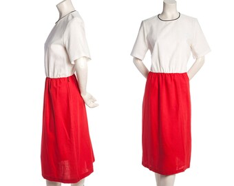 Red Colorblock Dress - Etsy
