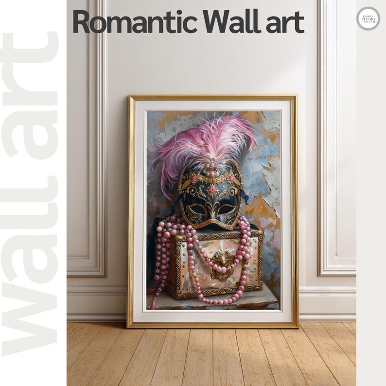 Venetian Mask Wall Art | Gothic Valentine’s Day Gift | Romantic ...