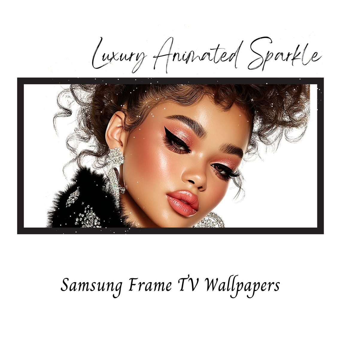 Luxury Sparkle Portrait | 4K Motion Glam for Samsung Frame TV (set of 4 ...