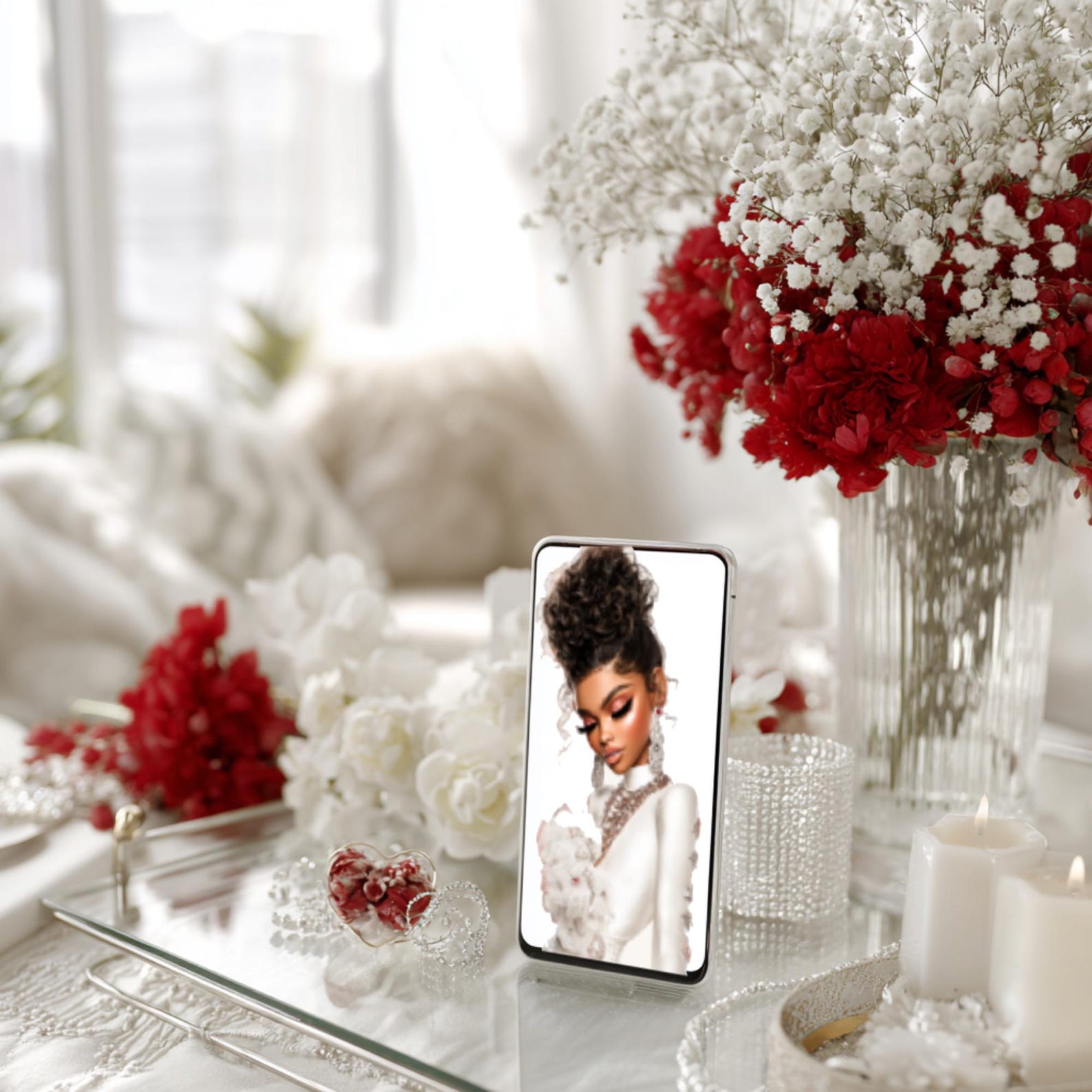 Rosanova Valentine | Aesthetic Pink Valentine Phone Wallpaper - Etsy