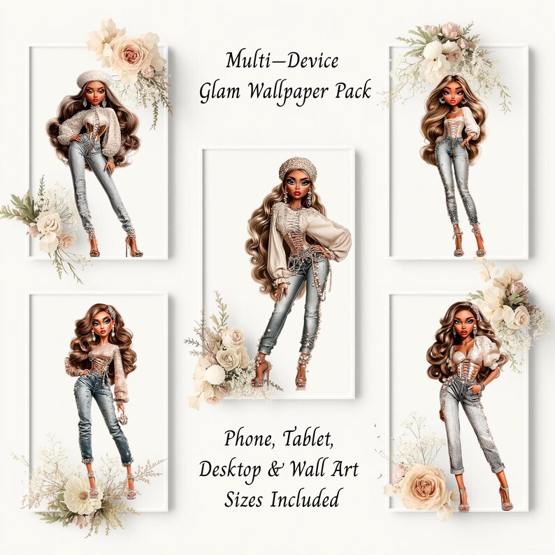 Posh Pearls Wallpaper Pack – Glam Digital Art (multi-device) - Etsy
