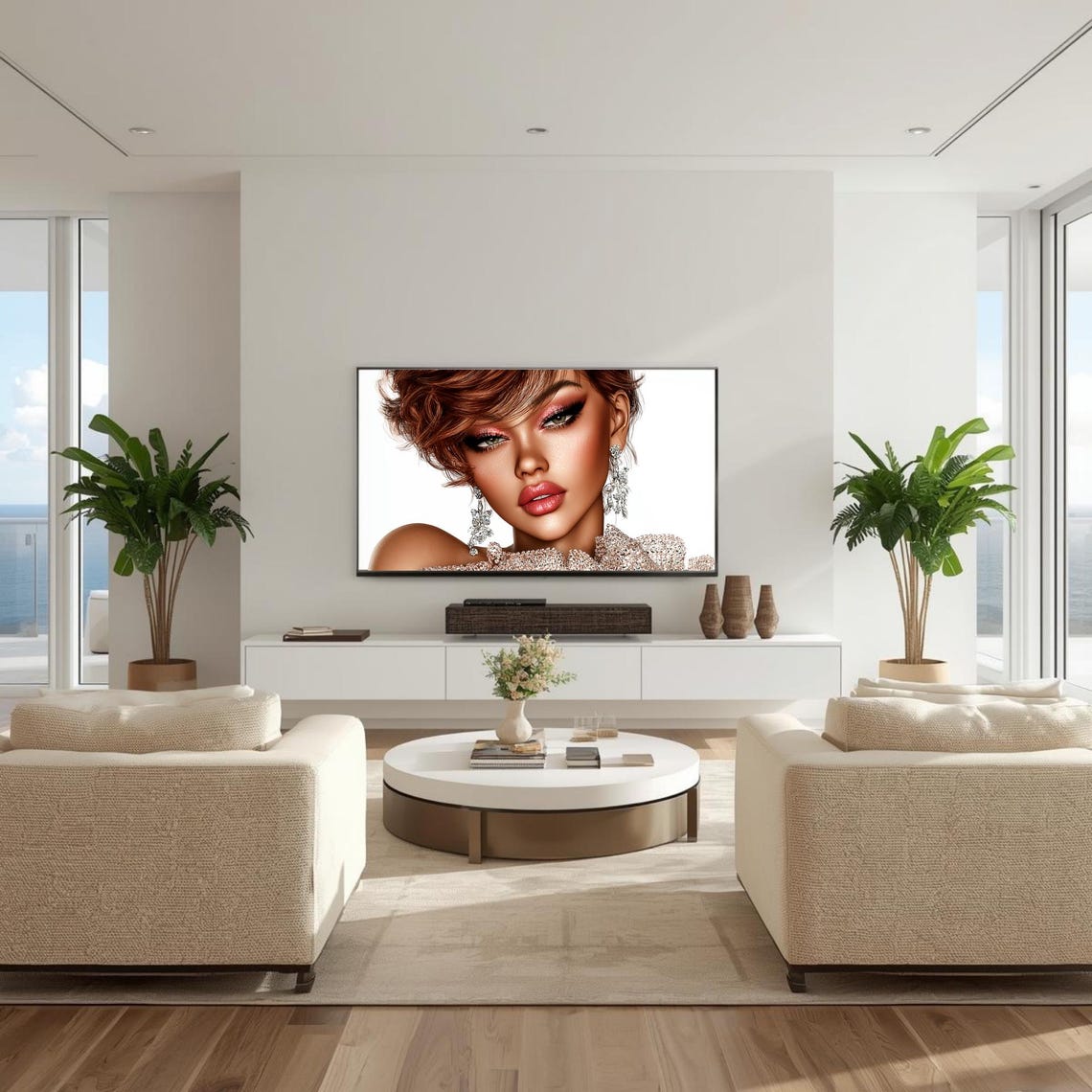 Samsung Frame TV Art Pack | 7 Elegant Bling Static Portrait Wallpapers ...