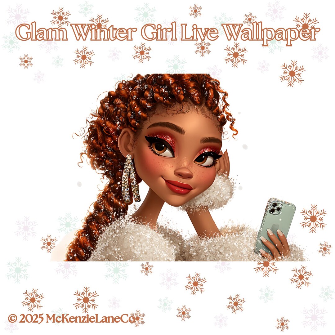 Glam Winter Girl Live Wallpaper Bundle | Animated MP4 & PNG Digital ...