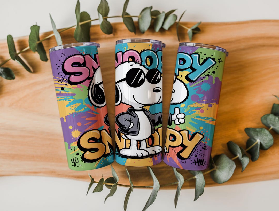 Retro Comic Snoopy Tumbler Wrap | 20oz Skinny Sublimation Design ...