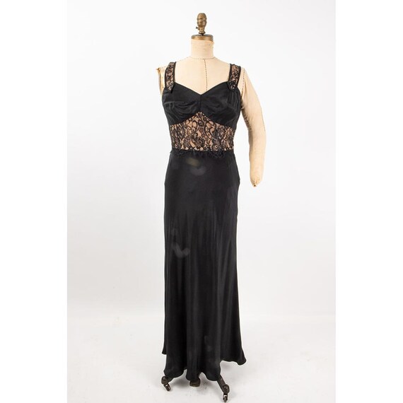 Vintage 1940s Style Bias Silk Slip Dress 1990s Ling… Gem