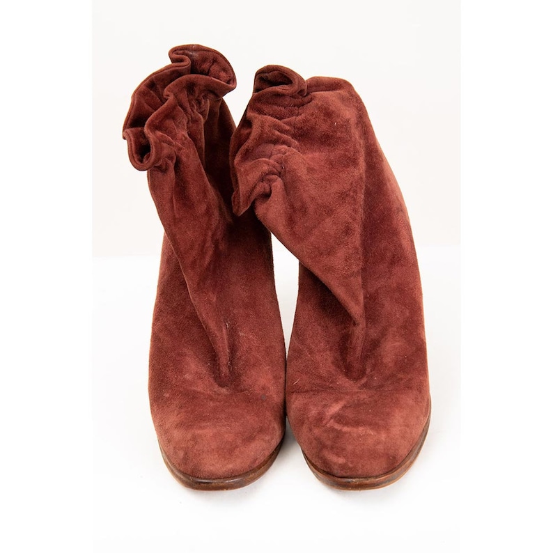 Vintage Red Suede Ankle Boots / 1980s Violacci Pixie Scrunch - Etsy