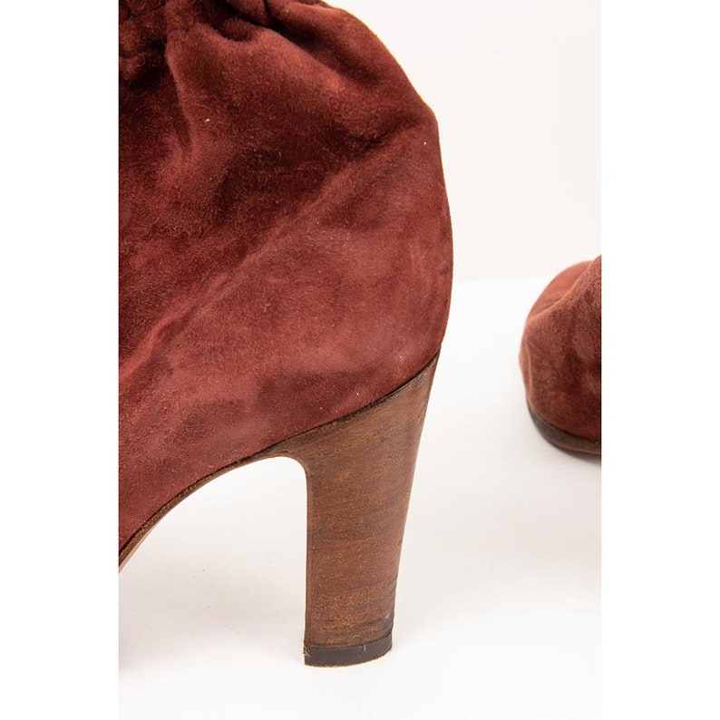 Vintage Red Suede Ankle Boots / 1980s Violacci Pixie Scrunch - Etsy