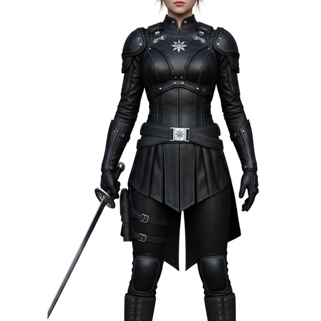 Handmade Black Leather Armor | Women’s Fantasy LARP Outfit | Warrior ...