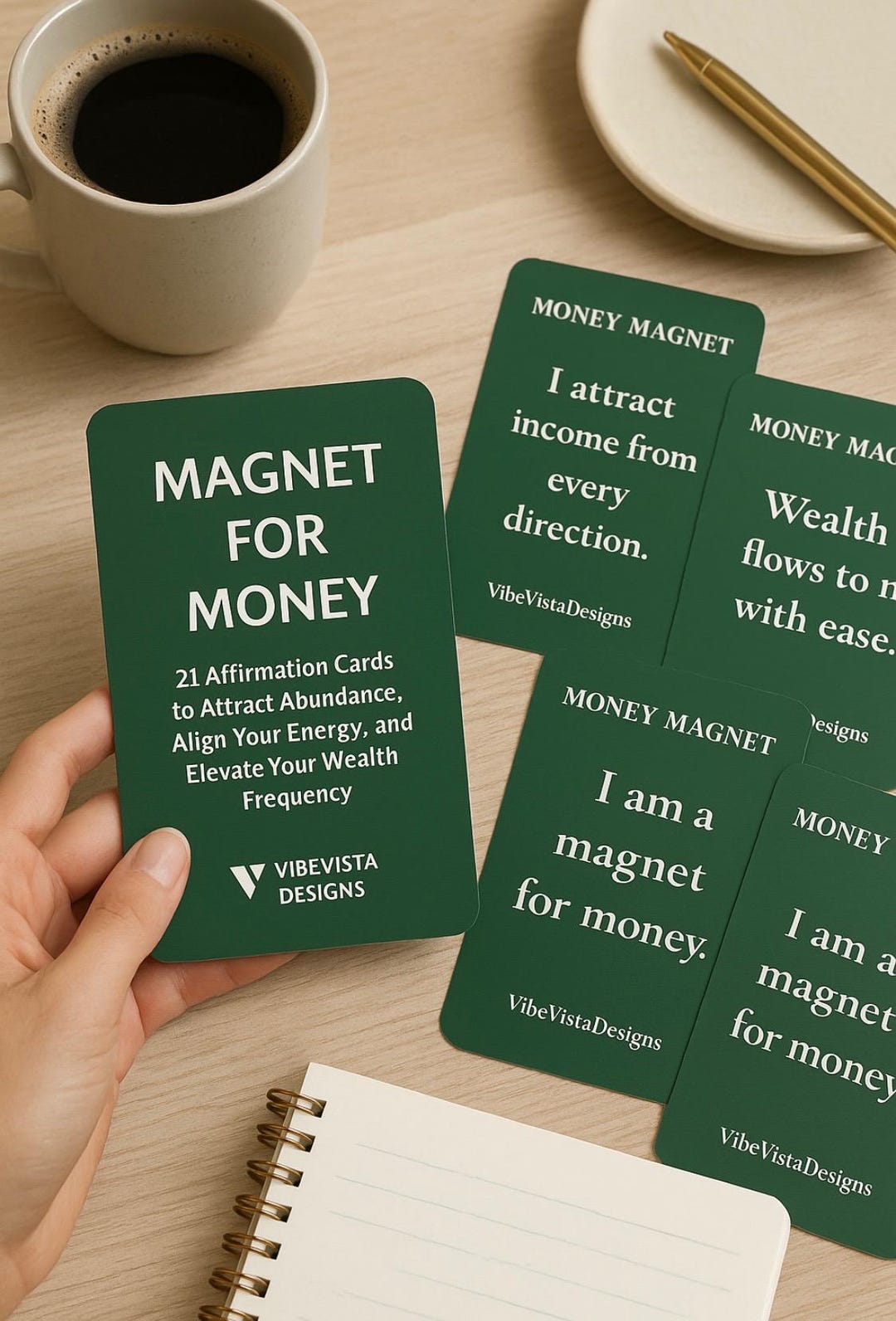 Wealth Manifestation Cards – Law of Attraction Money Mindset Digital ...