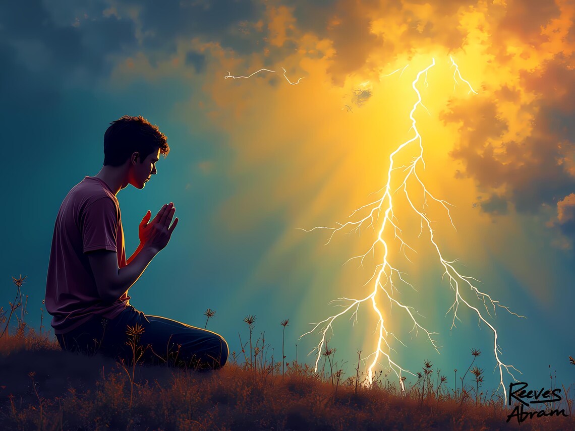 Prayer Lightning | Digital Download | Christian Wall Art | Faith Decor ...