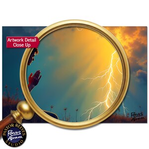 Man Praying During Lightning Storm | Christian Wall Art | Faith Decor ...