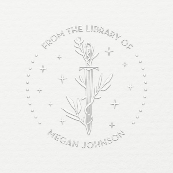 Personalized Book Embosser Sticker - Etsy