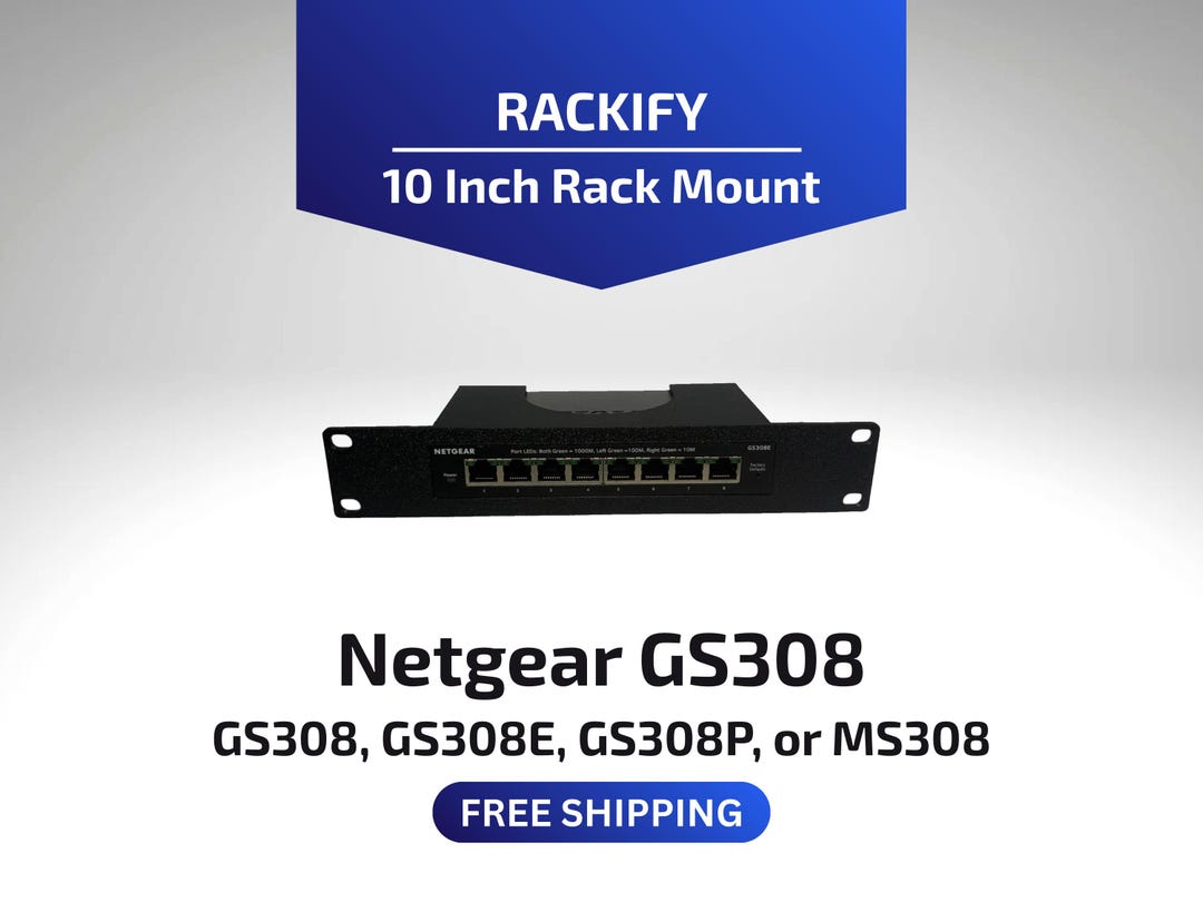 Netgear GS308 GS308E | 10 Inch Rack Mount | Deskpi Rackmate Compatible ...