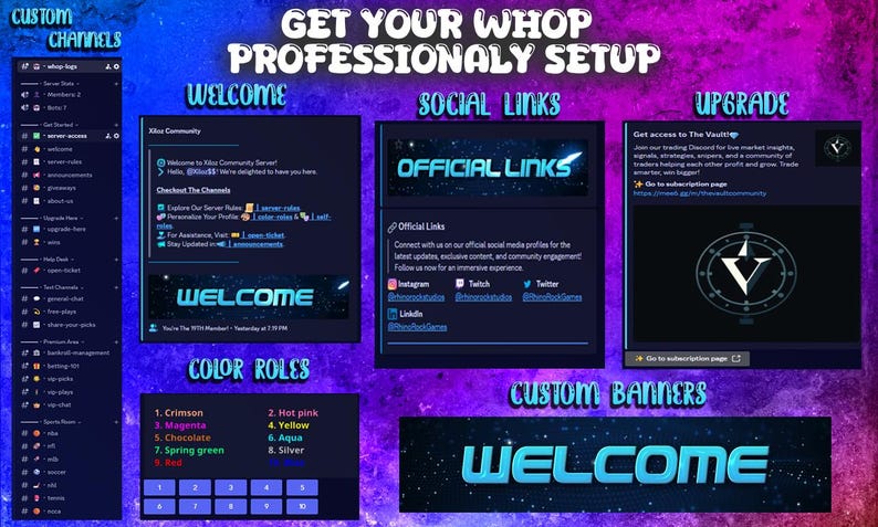 Custom Whop Discord Server Setup | Full Whop Integration + Instant ...