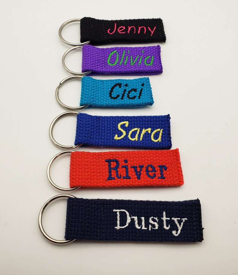 PERSONALIZED NAME TAGS One Inch Wide W/ Large Split Ring. | Etsy