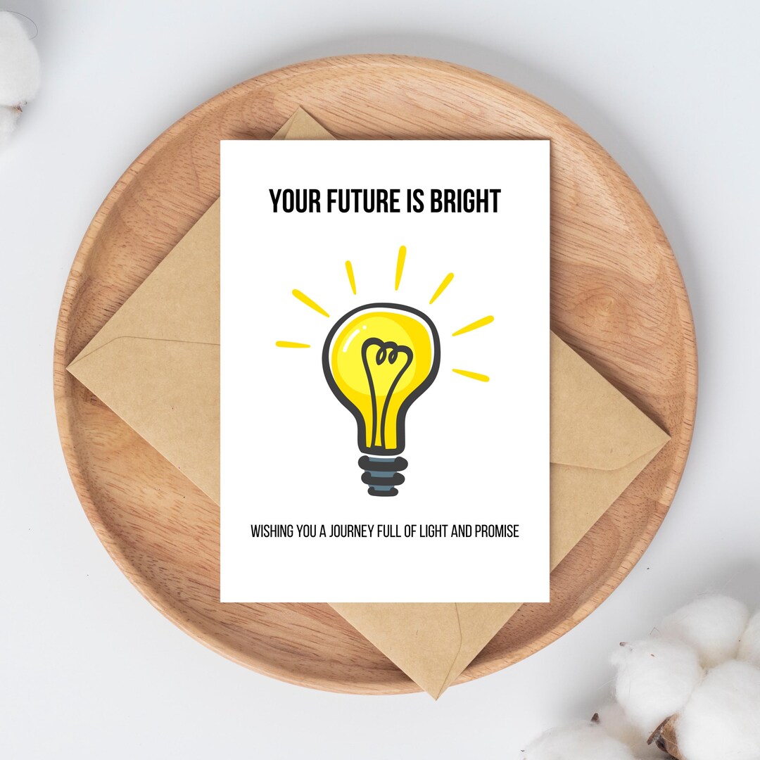 Graduation Card – Bright Future Light Bulb Design – Congratulations ...