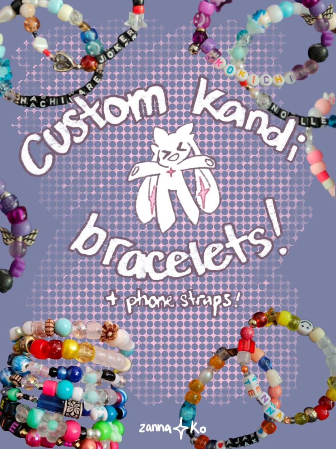 Custom Kandi Bracelets | Anime Character, Video Game, Oc’s, K-pop ...