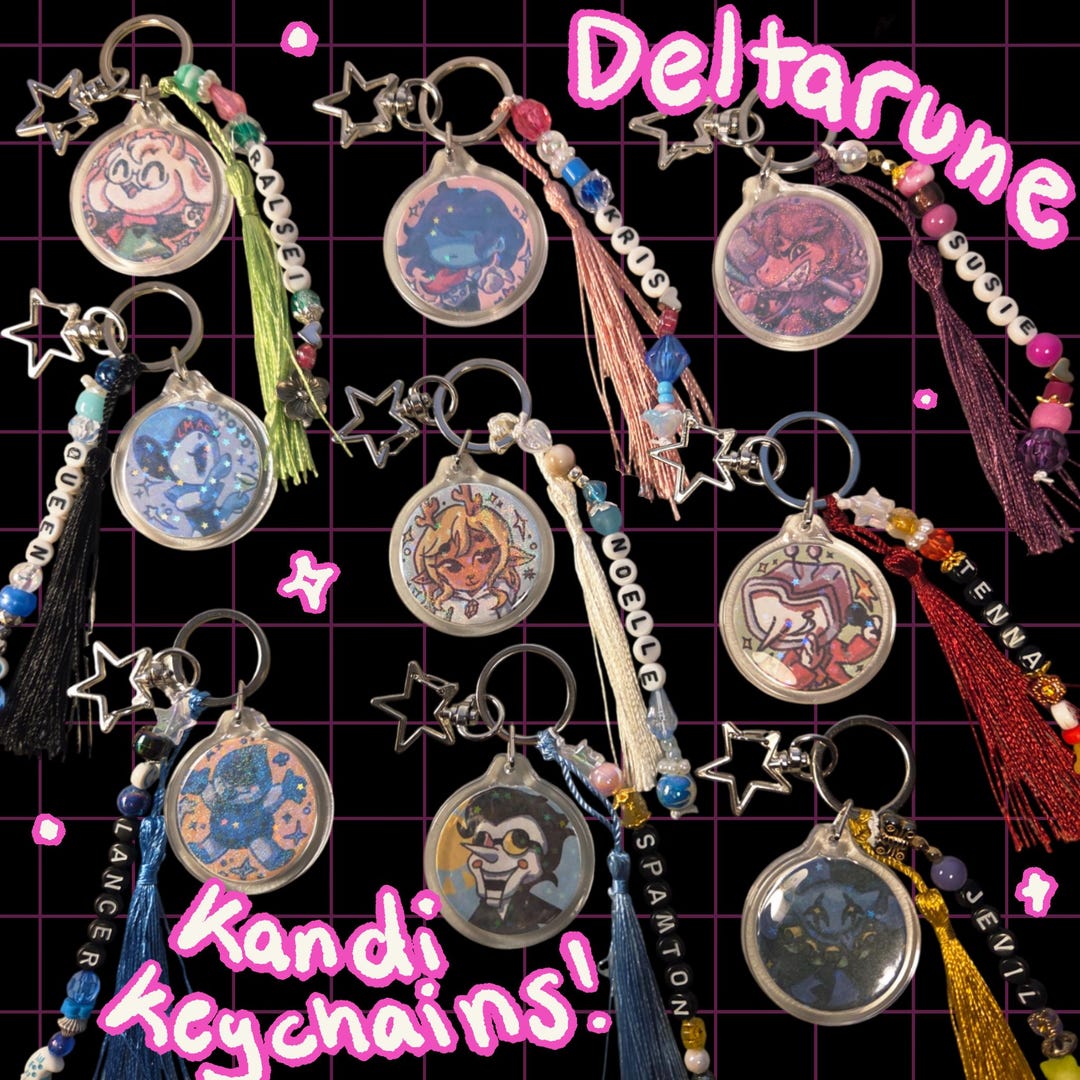 Deltarune Kandi Keychains! | Handmade Personalized Gift Bag Charm ...