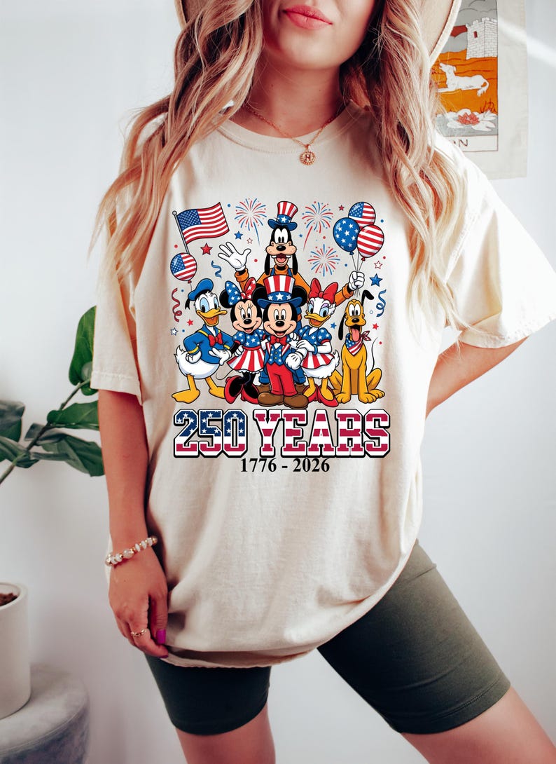 Retro Mickey Mouse 250 Years Shirt, America 250th Anniversary Tee ...