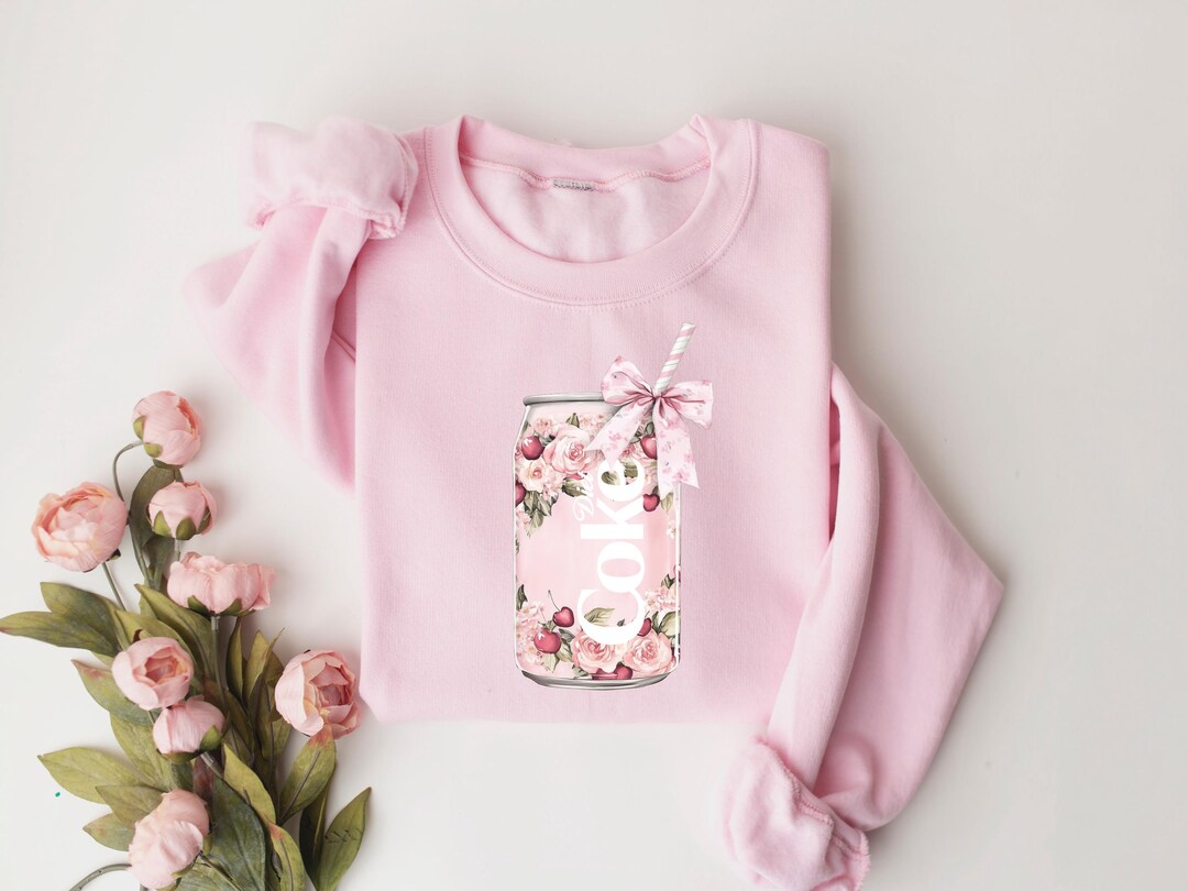 Coquette Diet Coke Sweatshirt, Floral Diet Coke Tshirt, Cute Baby Pink ...