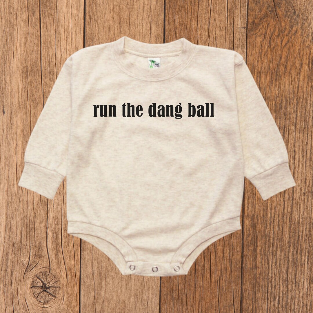 Run the Dang Ball Baby Bubble Romper, Long Sleeve Onesie, Kids Football ...