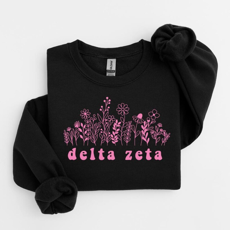 Delta Zeta Pink Flowers Sorority Sweater, Sorority Rush Gift, Big ...