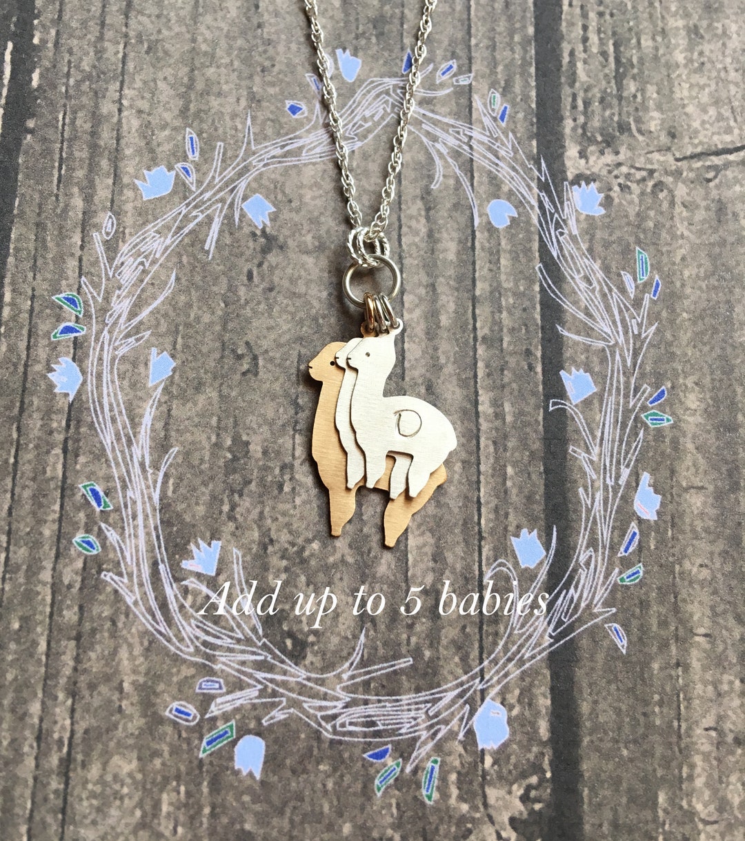 Alpaca Mama Necklace, Add More Charms, Personalize, Choose Silver or ...