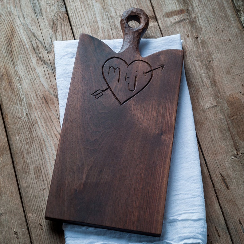 Personalized Breadboard, Custom Cutting Board, Walnut Carved Board ...