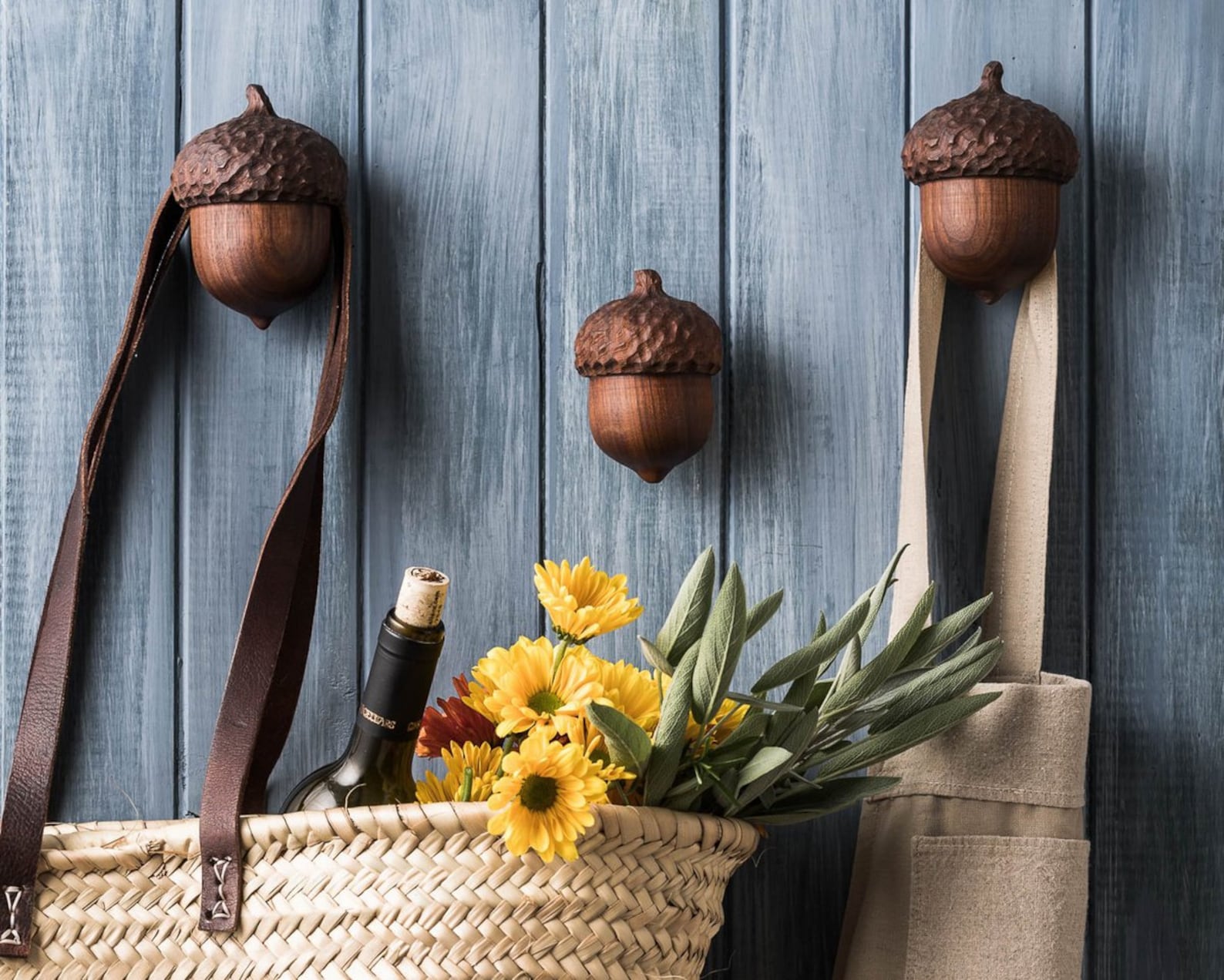 Acorn Wall Hanger Wood Wall Hook Kitchen Wall Hook Stocking - Etsy