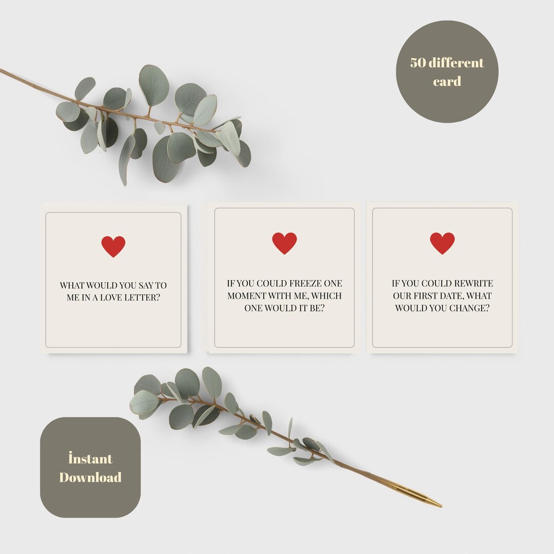 Couples Question Cards – Printable Date Night Game, Relationship ...