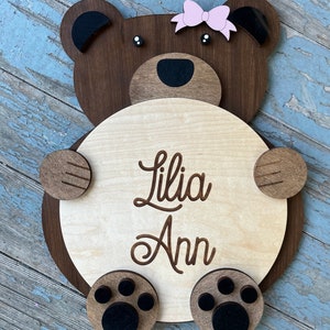 Teddy Bear Nursery Name Sign: Custom Woodland Decor - Etsy
