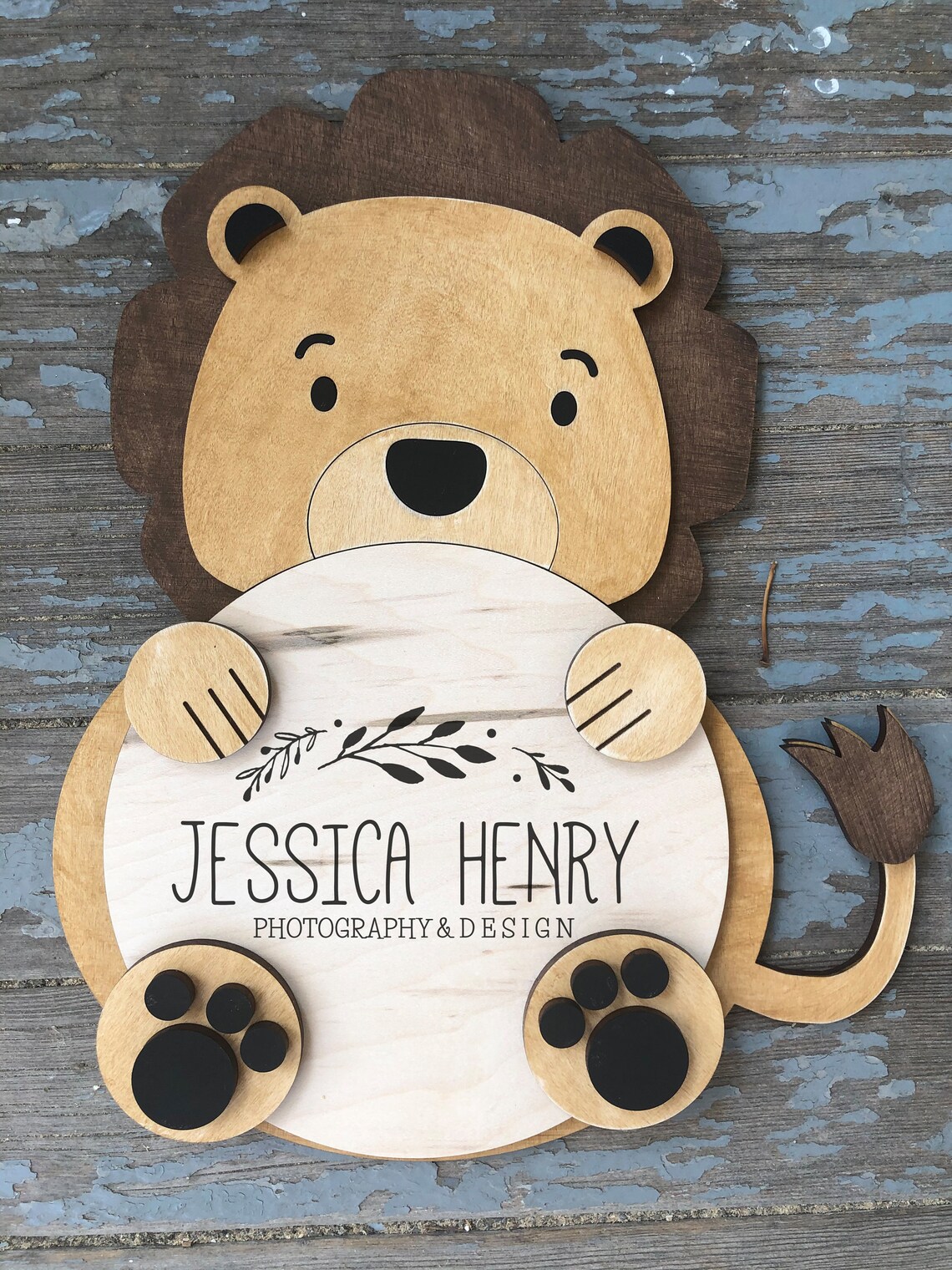 Custom Nursery Sign Newborn Round Sign Lion Round Sign Lion - Etsy