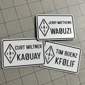 Ham Radio Name Badge, Amateur Radio Operator Name Badge, Call Sign ...
