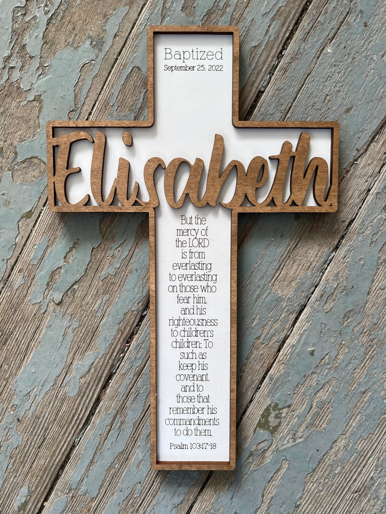 Baptism Cross Personalized Wood Cross Baptism Gift - Etsy