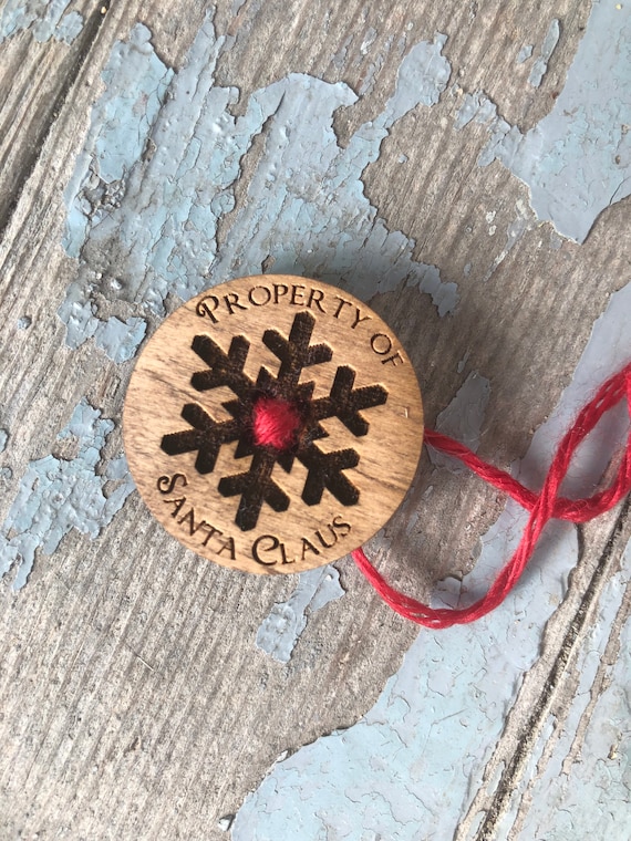 Santas Lost Button Engraved Santa Button Santa Fun - Etsy