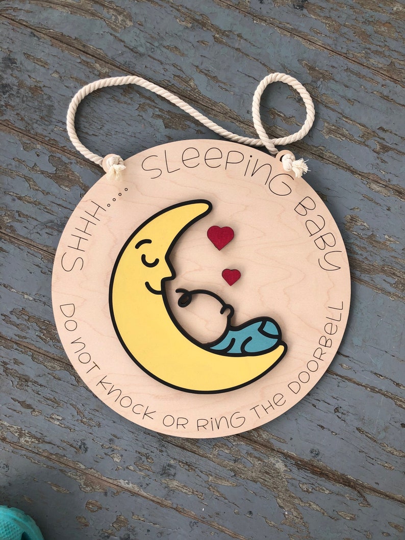 Baby Sleeping Door Sign Please Dont Knock or Ring Baby - Etsy