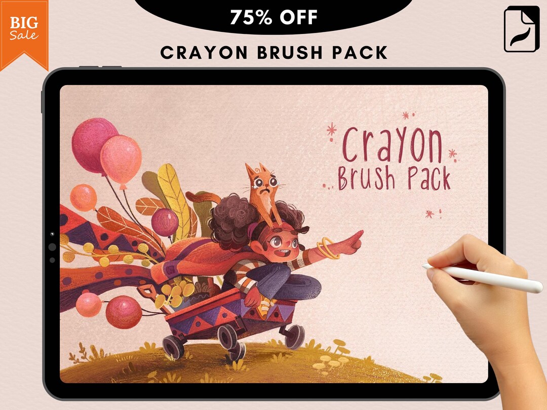 Procreate Crayon Brush Pack: 18 Custom Texture Brushes - Etsy