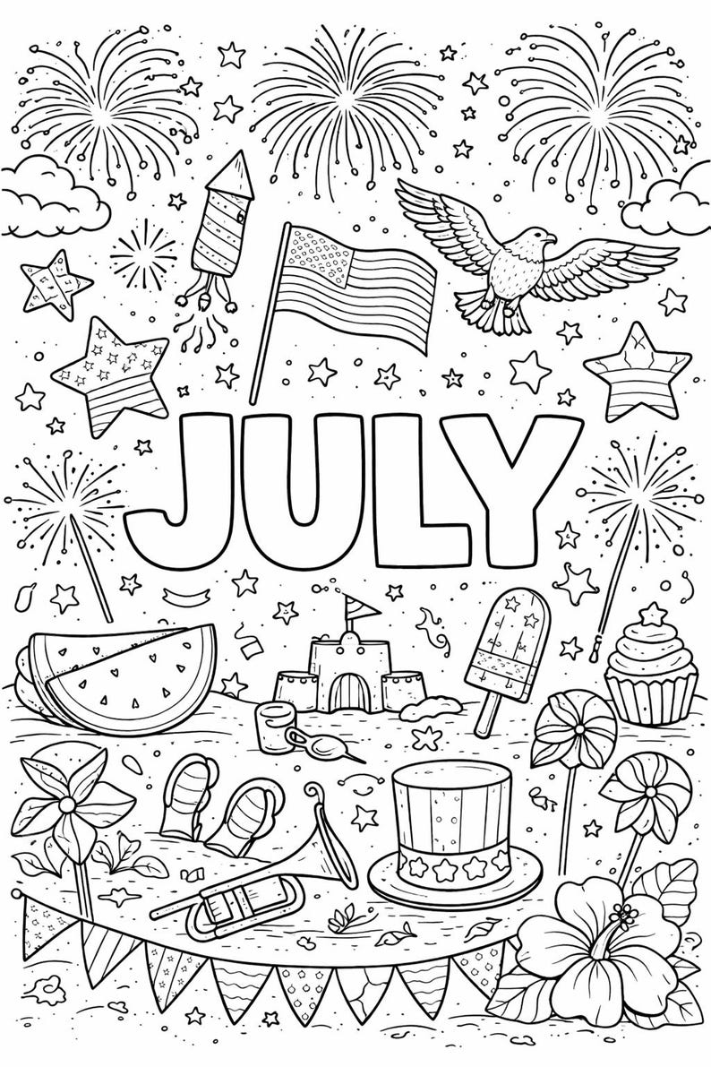 Summer Coloring Pages 3 Pack - Etsy