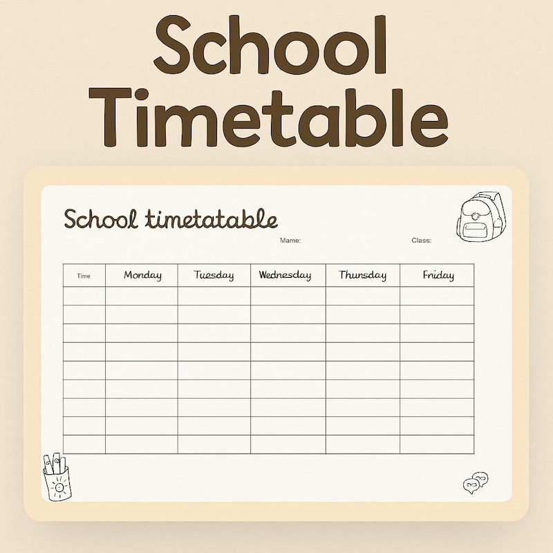 Timetable for Kids - Etsy Finland
