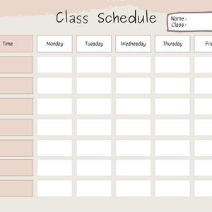 Printable Class Schedule | Cute School Timetable for Kids | Weekly ...