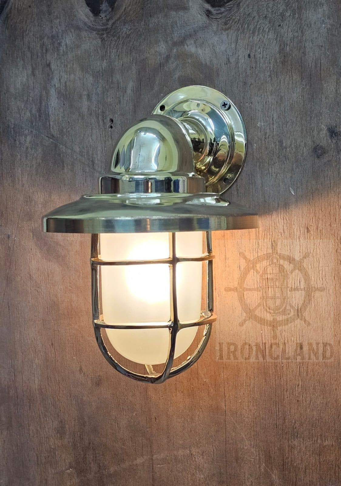 Solid Brass Nautical Bulkhead Light Vintage Marine With Brass Shade ...