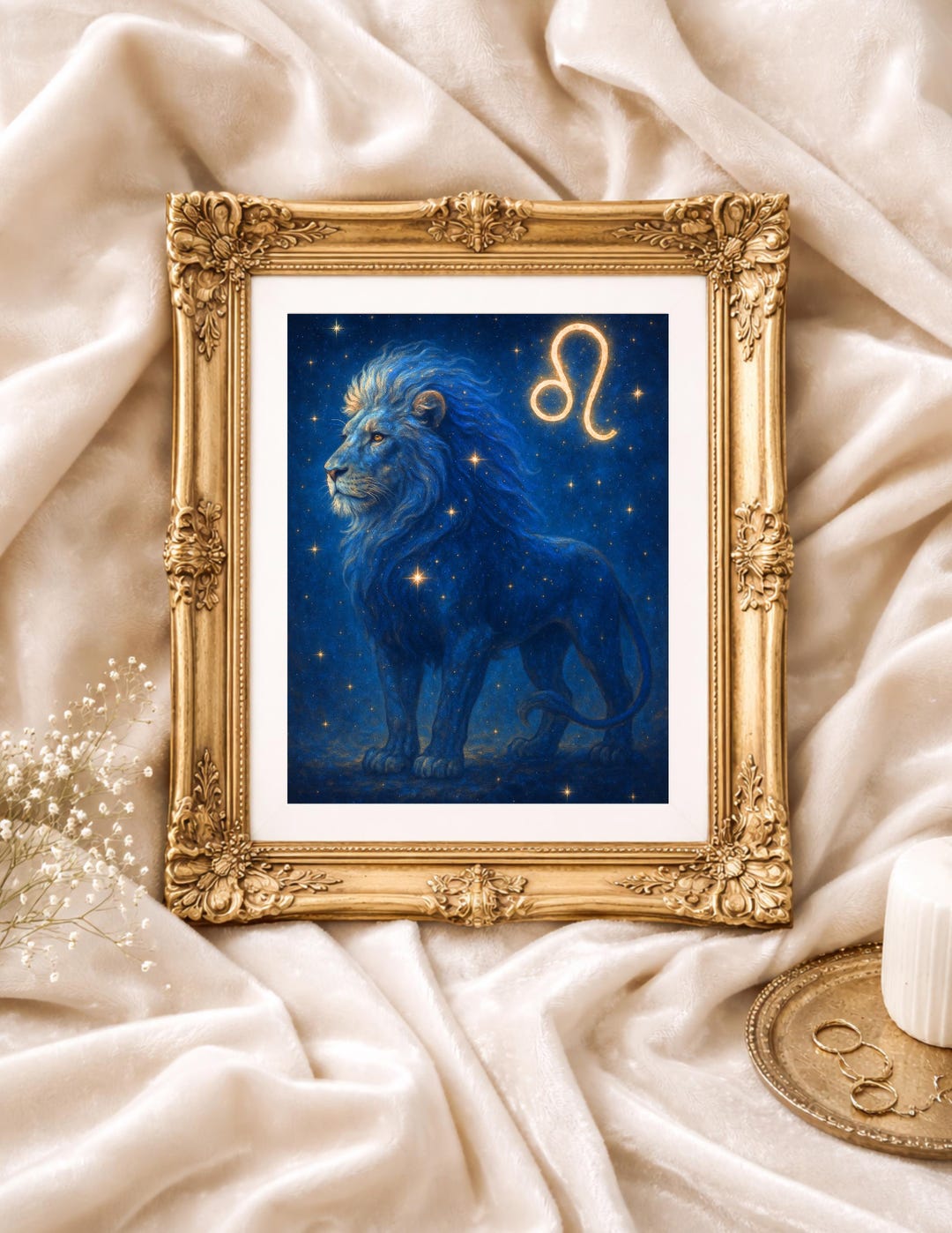 Celestial Leo Lion Art Print, Witchy Zodiac Decor - Etsy