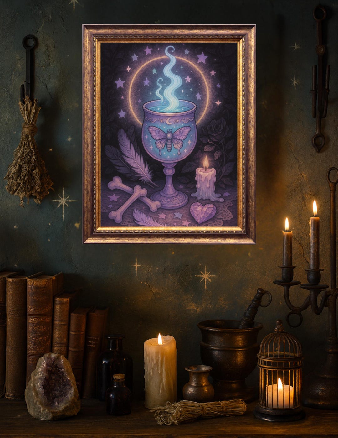 The Witch’s Chalice – Celestial Gothic Art Print - Etsy