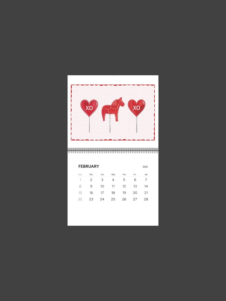 2026 Dala Horse Wall Calendar - Scandinavian Folk Art & Humor | Swedish ...